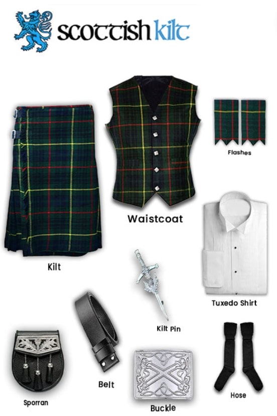 Kilt Outfit with Matching Vest & Accessories | Scottish Kilt™
