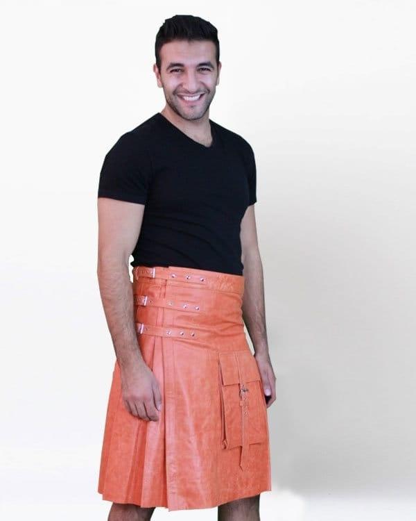 Fancy Fluttering Leather Kilt | Buy Tailor Made Leather Kilt – Scottish ...